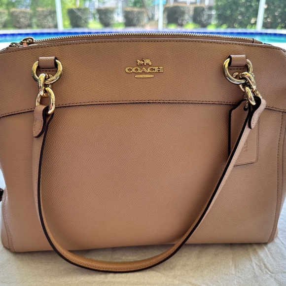 Coach | Bags | Coach Crossgrain Large Leather Brooke Purse Nude Pink ...